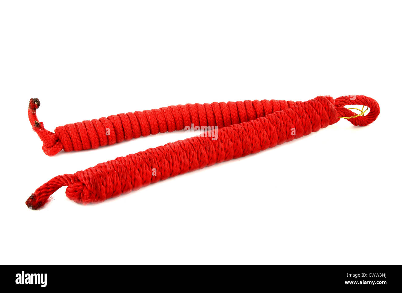 red climbing rope isolated on white background Stock Photo - Alamy