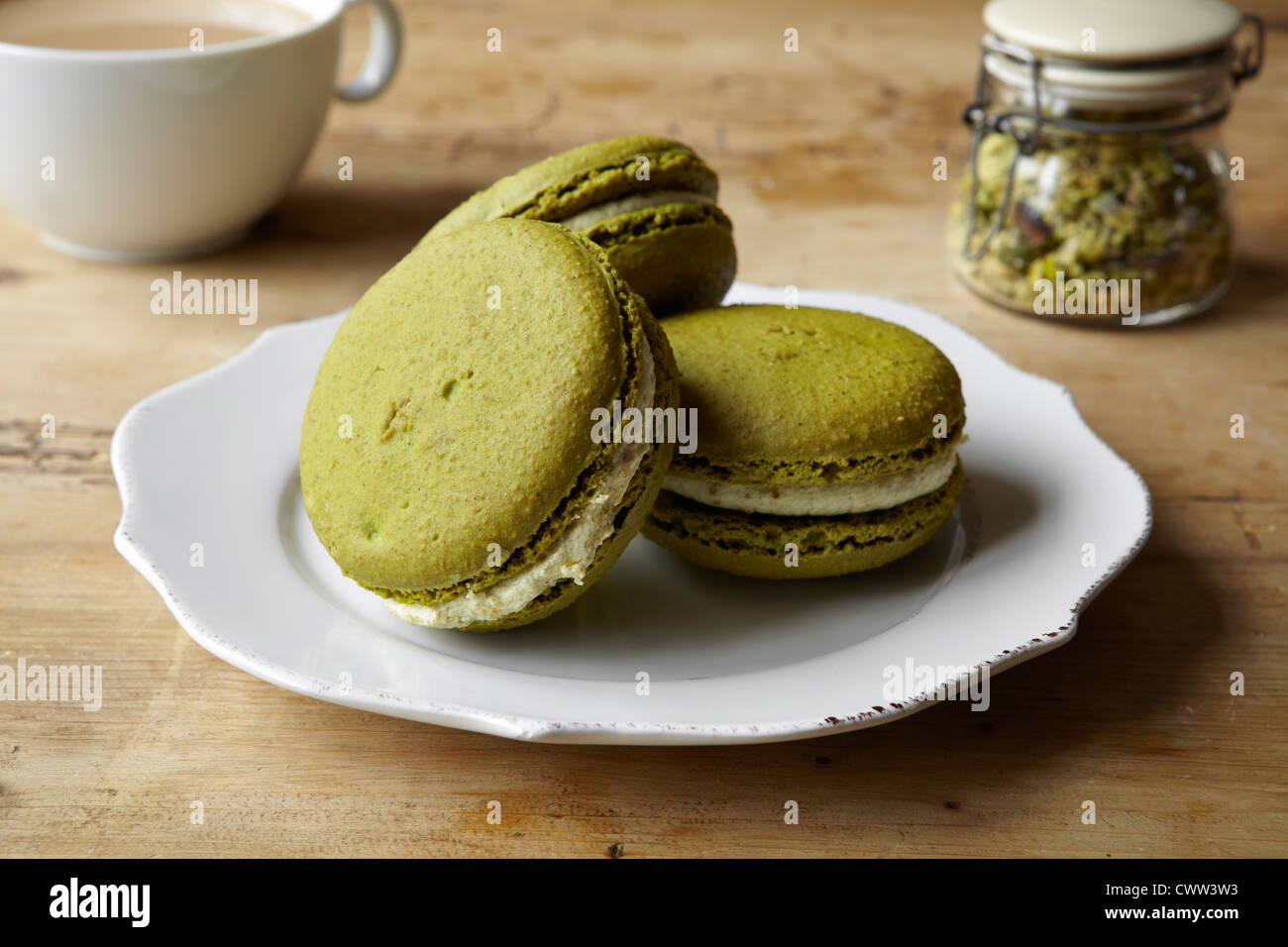 Plate of macaroons Stock Photo - Alamy