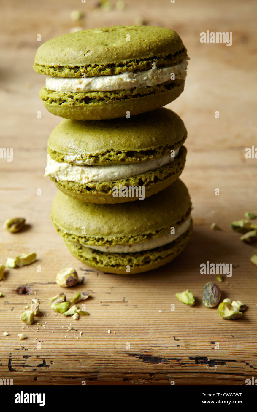 Stack of macaroons on table Stock Photo - Alamy