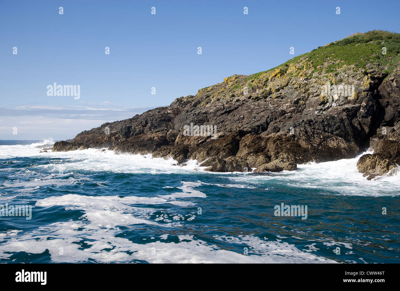 Dangerous rocks on Cornish Coast Stock Photo - Alamy