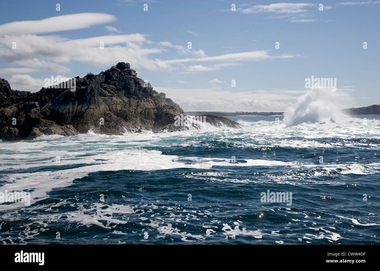 Dangerous rocks on Cornish Coast Stock Photo - Alamy