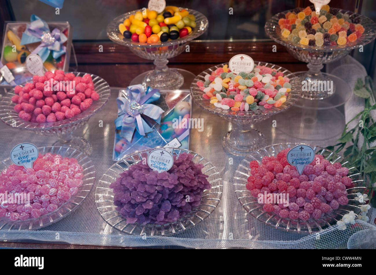 Sweets in shop window Florence Tuscany Italy Stock Photo - Alamy