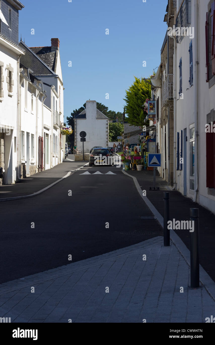 Shady street in St Pierre Quiberon Stock Photo - Alamy