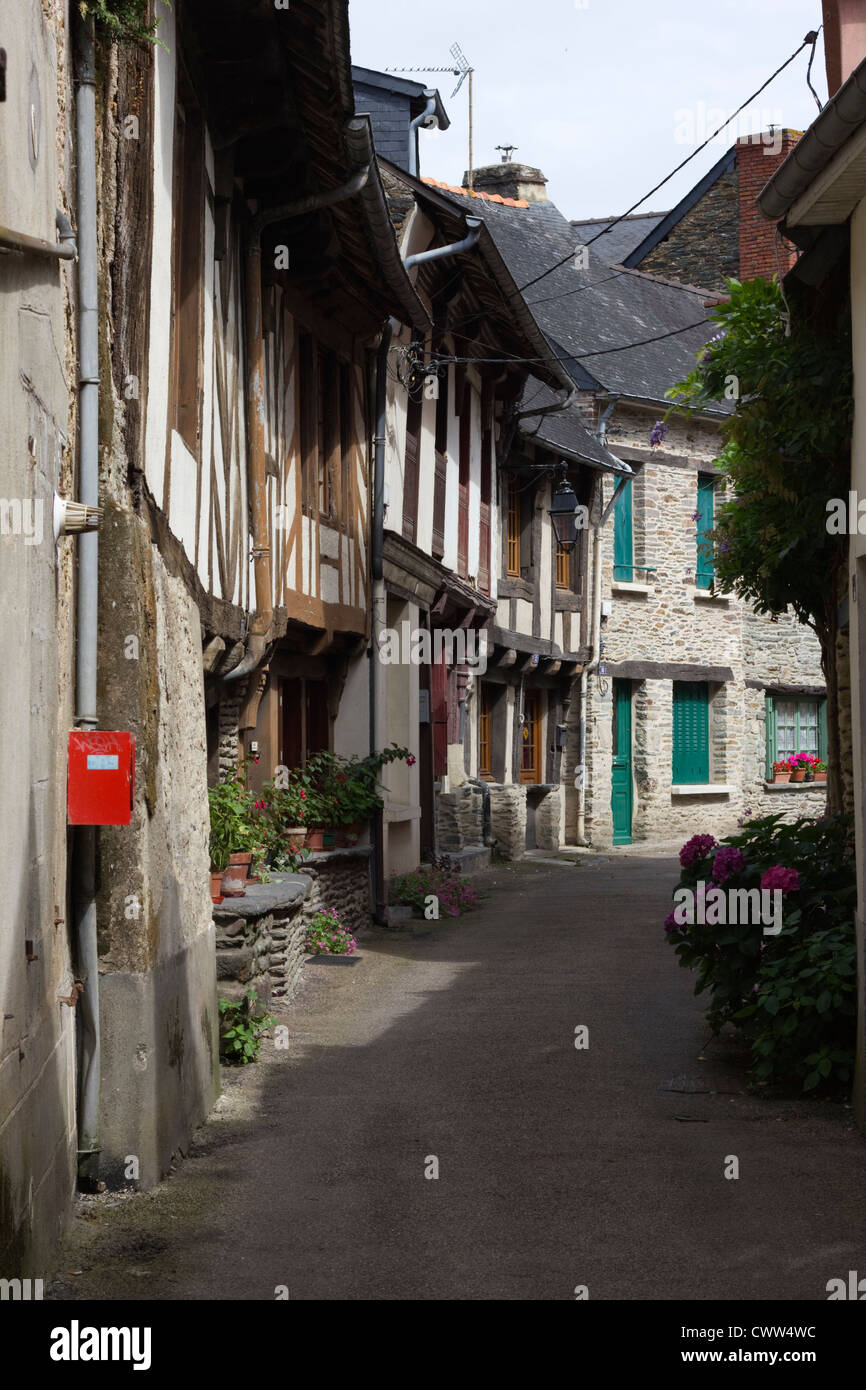 Old buildings in a back street in Malestroit, Brittany Stock Photo - Alamy