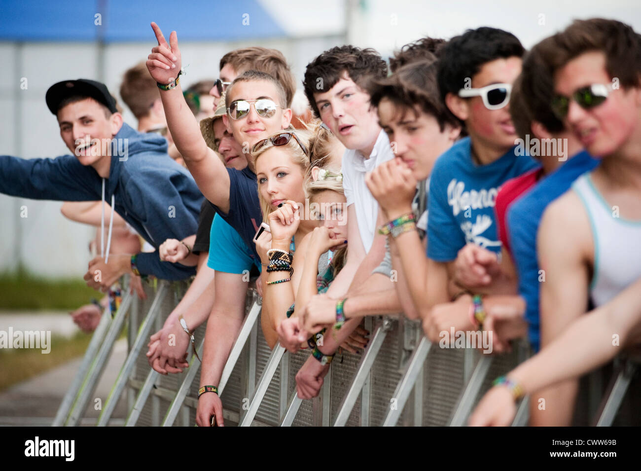 Music fans at the main stage during T In The Park Festival at Balado on ...