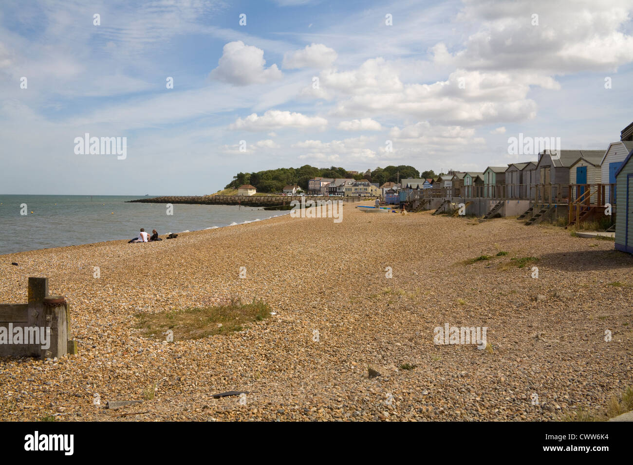 Whitstable Kent August View along shingle beach of sea front of this ...