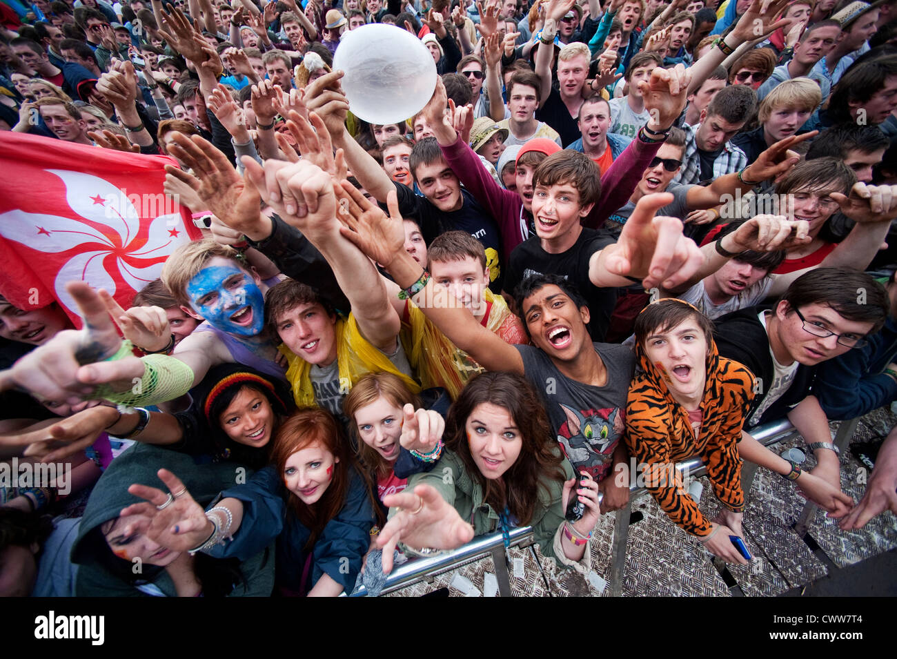 Music fans at the main stage during T In The Park Festival at Balado on ...