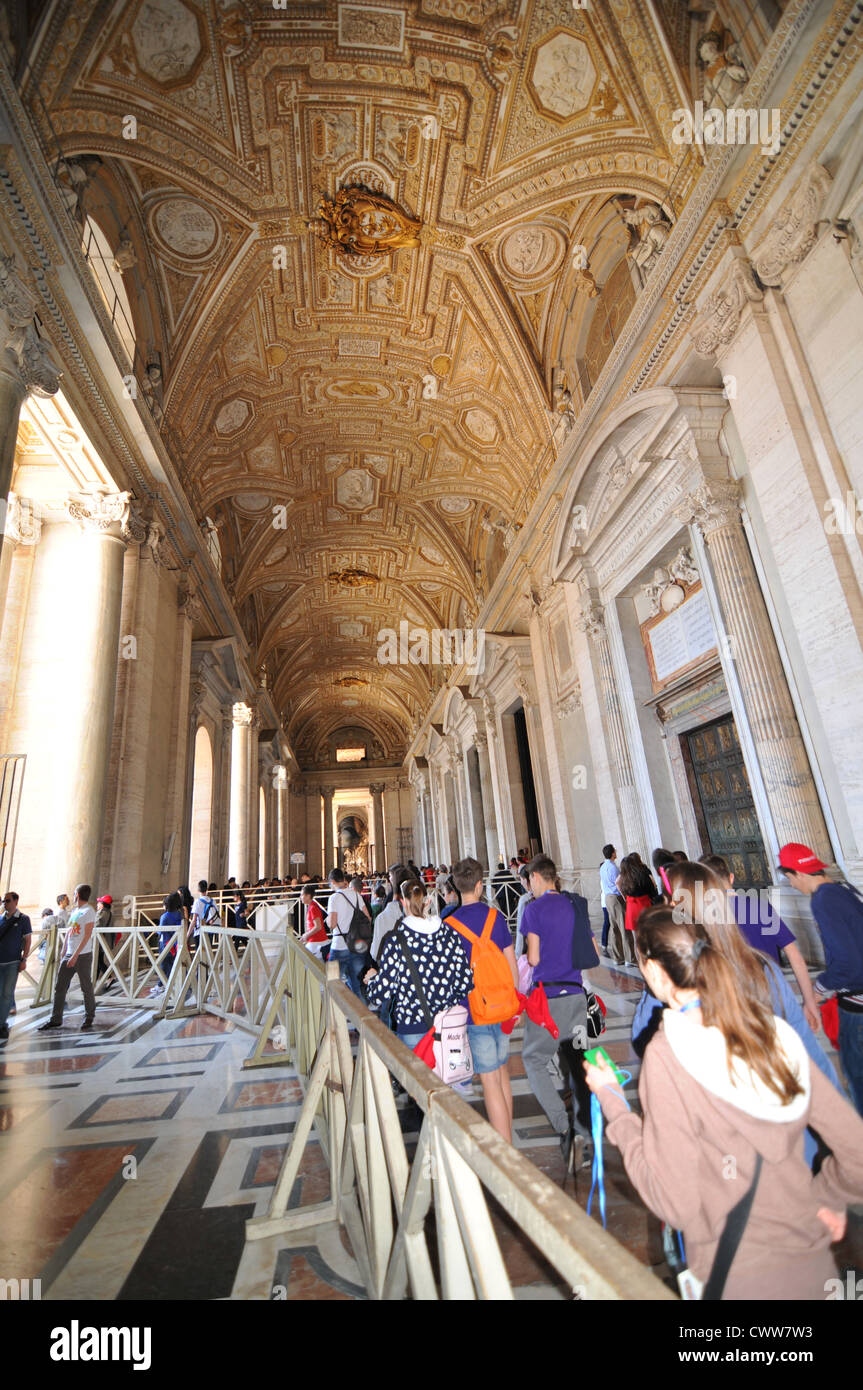 Vatican City - 28 March, 2012: Tourists visiting Saint Peter basilica ...