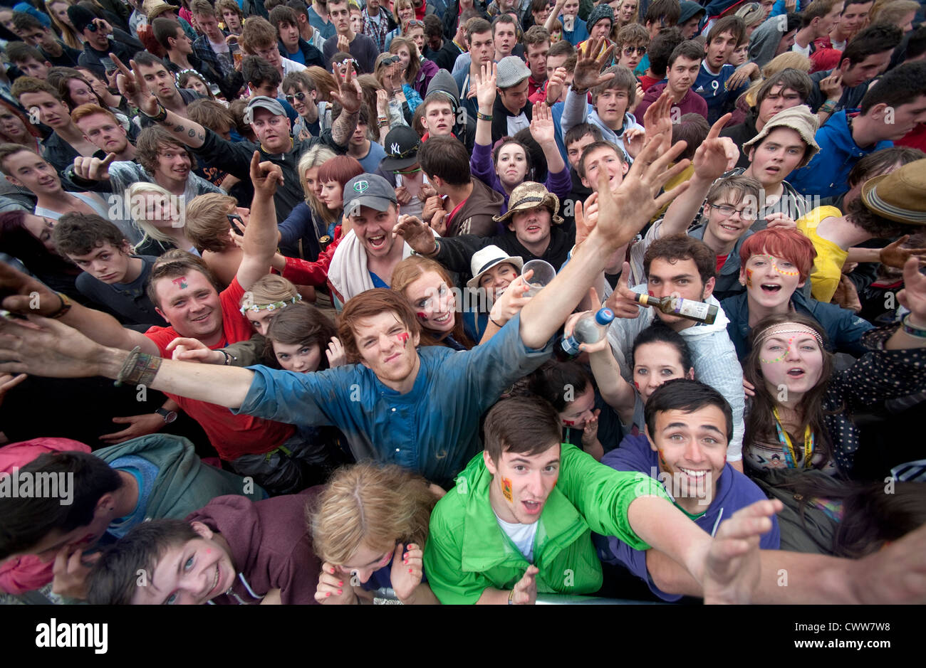Music fans at the main stage during T In The Park Festival at Balado on ...