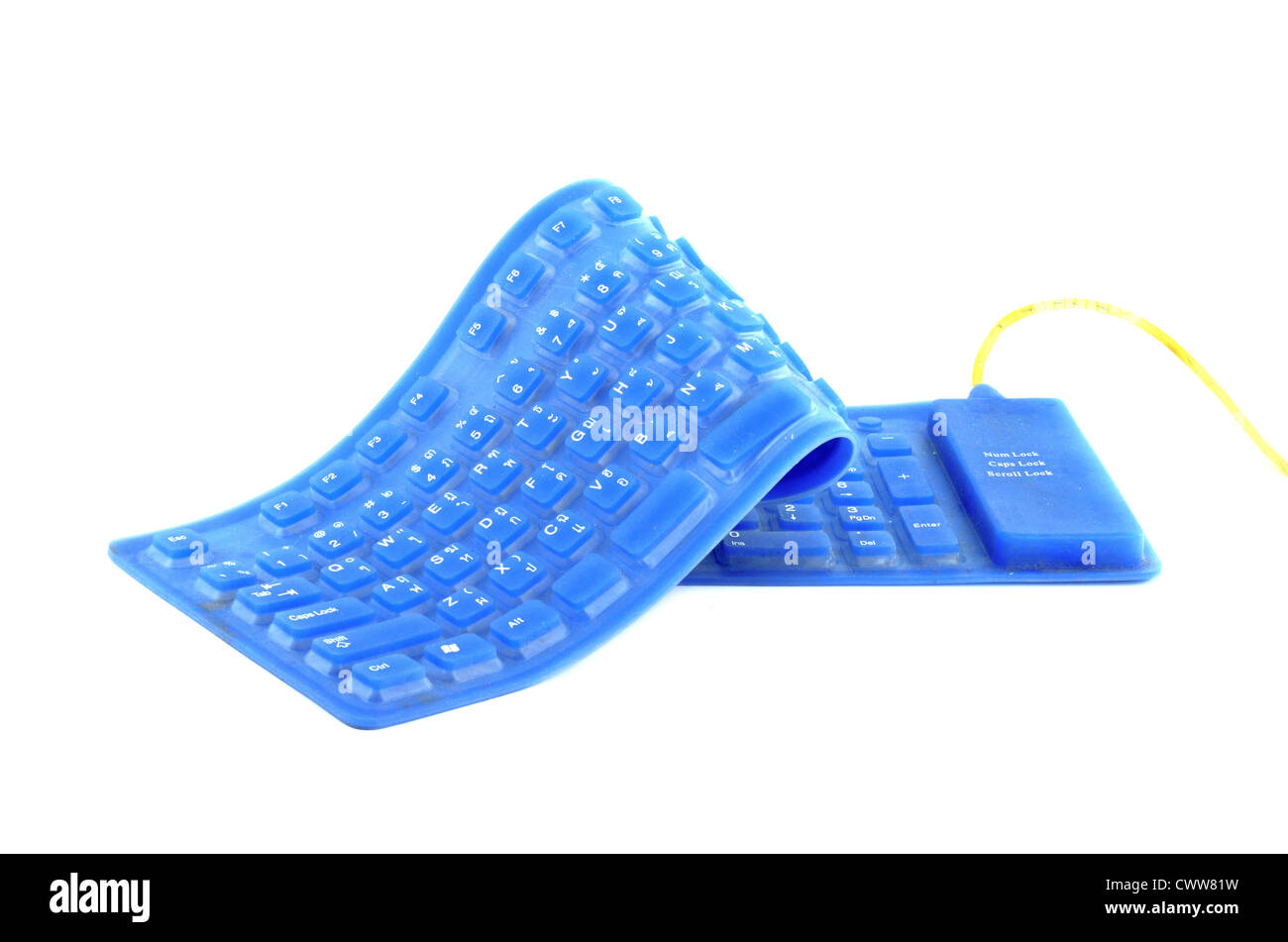 Isolated rubber portable and flexible PC keyboard Stock Photo - Alamy