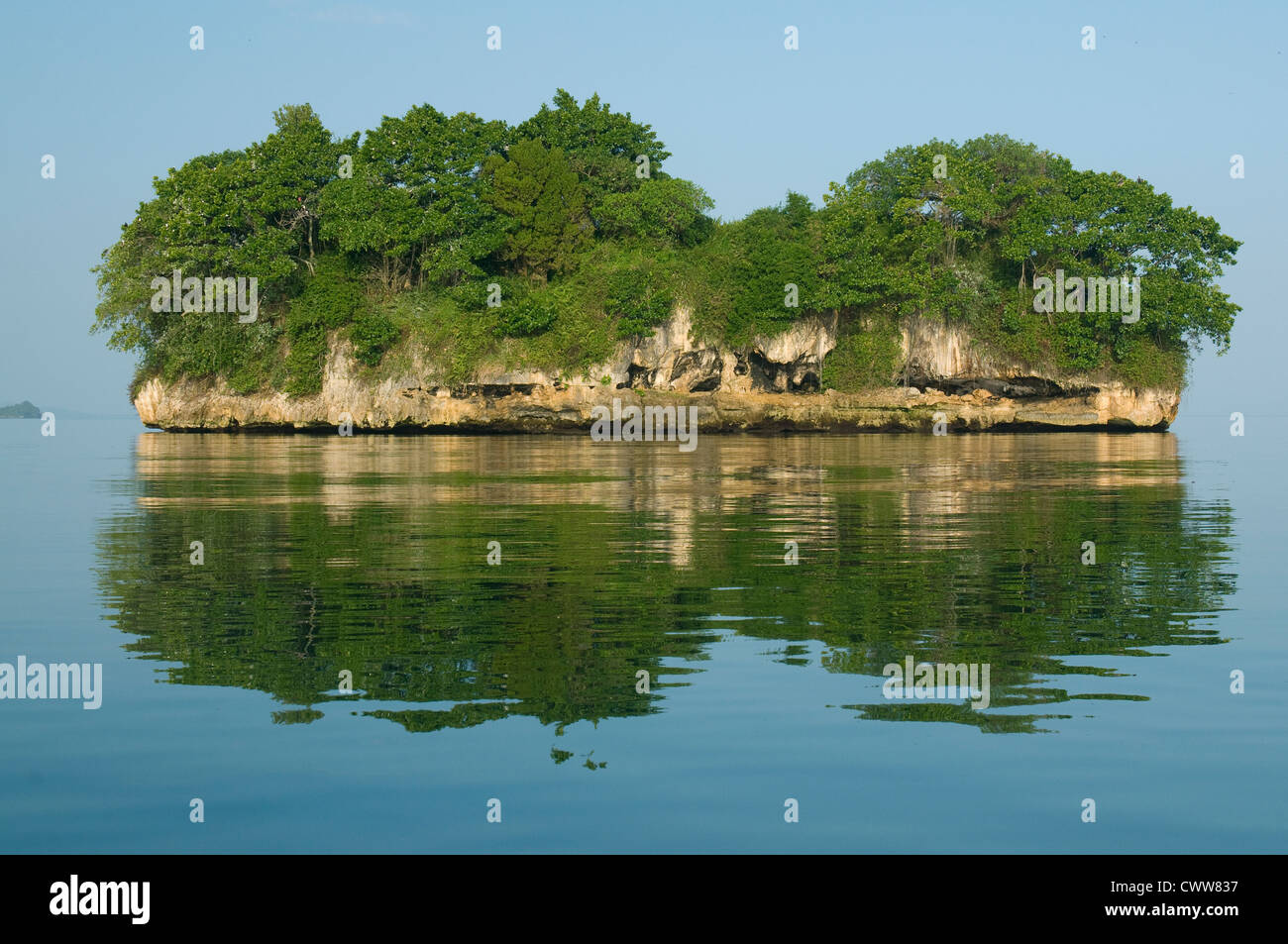 Limestone islands or "mogotes", Los Haitises National Park, Dominican ...