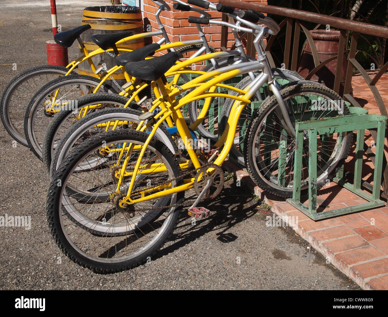 Lots of bikes at the hotel Stock Photo - Alamy