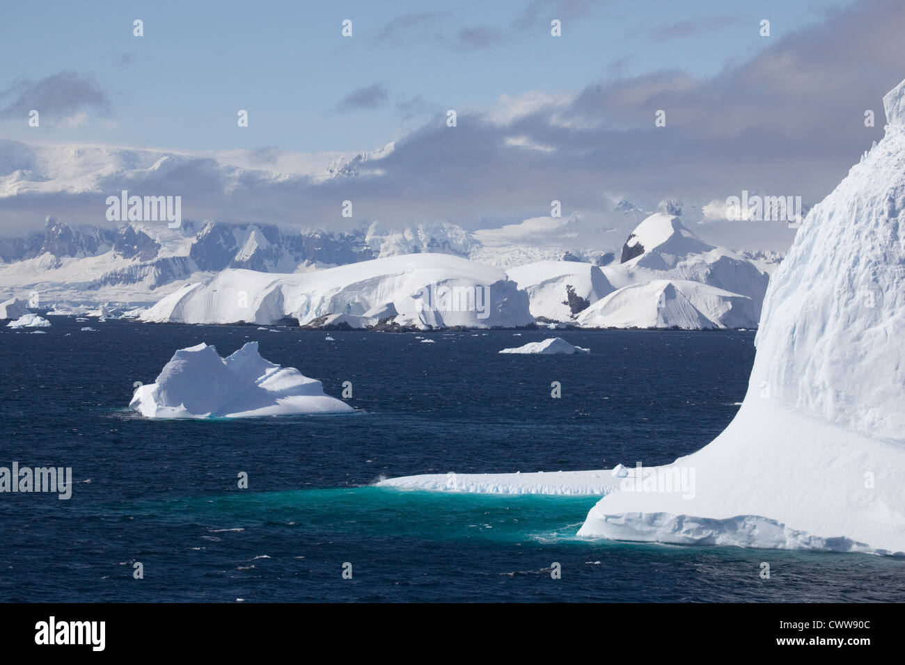 Beautiful sunny day cruising down the Gerlache Strait, Antarctica Stock ...