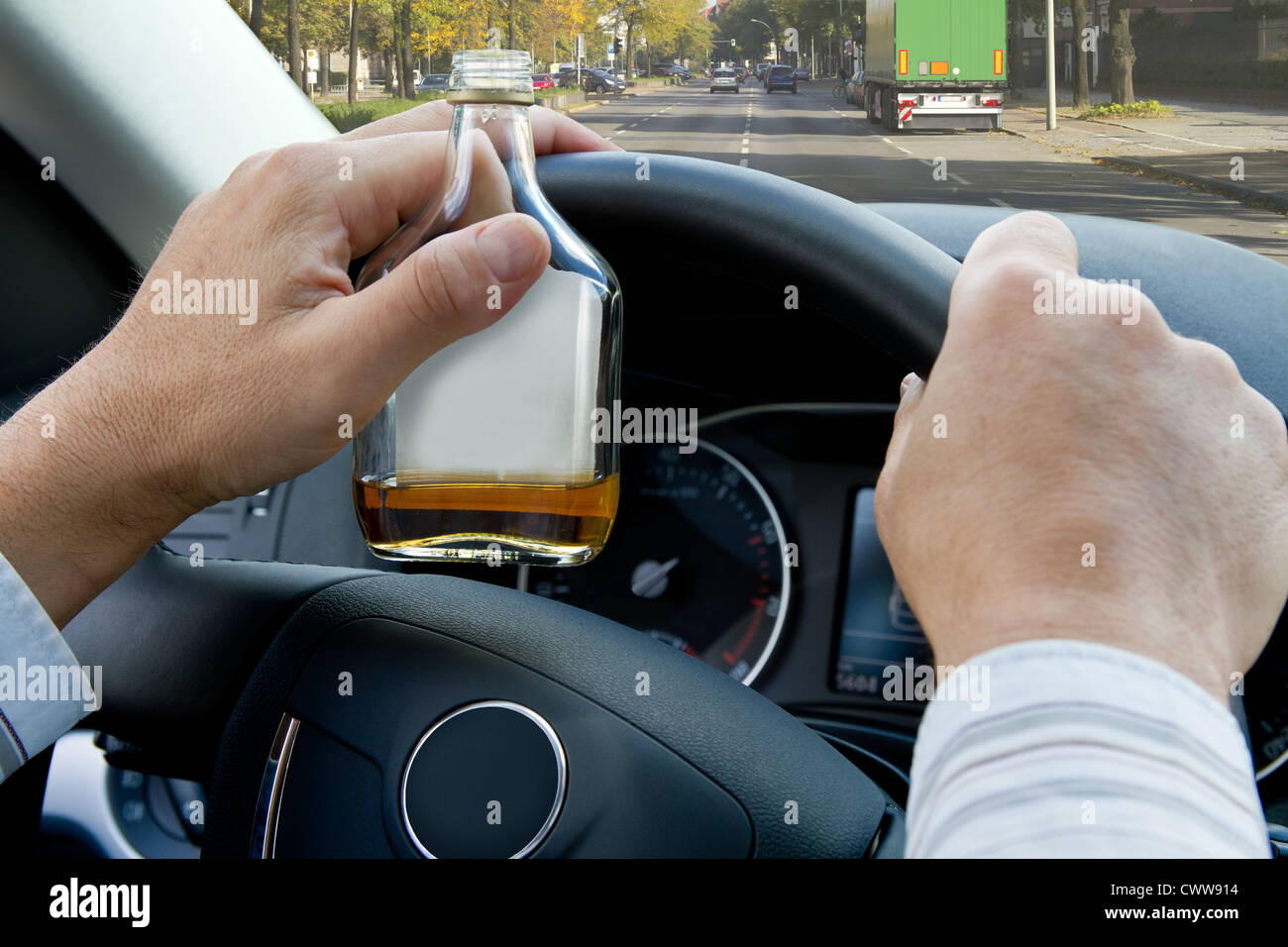Drunken driver looses control over his car Stock Photo - Alamy