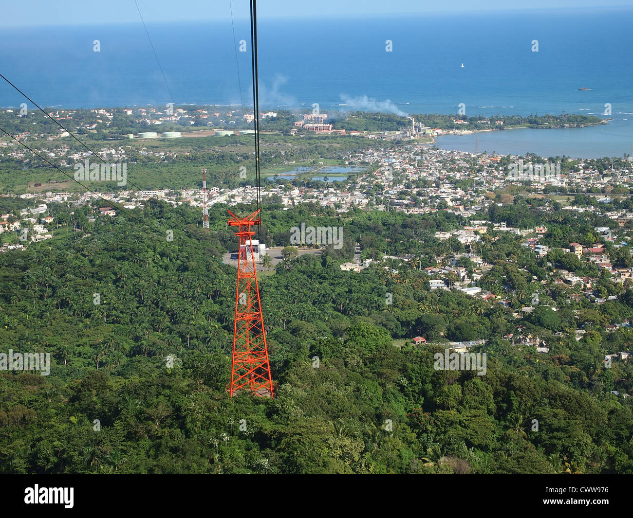 A view from a cable car at Puerto Stock Photo - Alamy