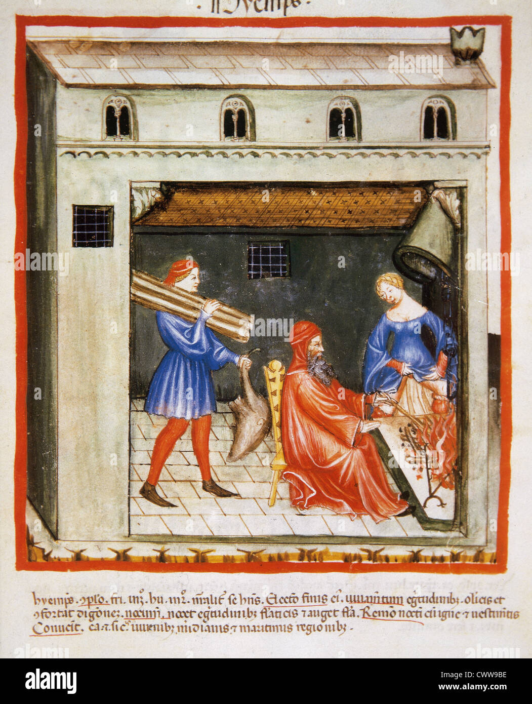 Tacuinum Sanitatis. 14th century. Medieval handbook of health. Winter ...