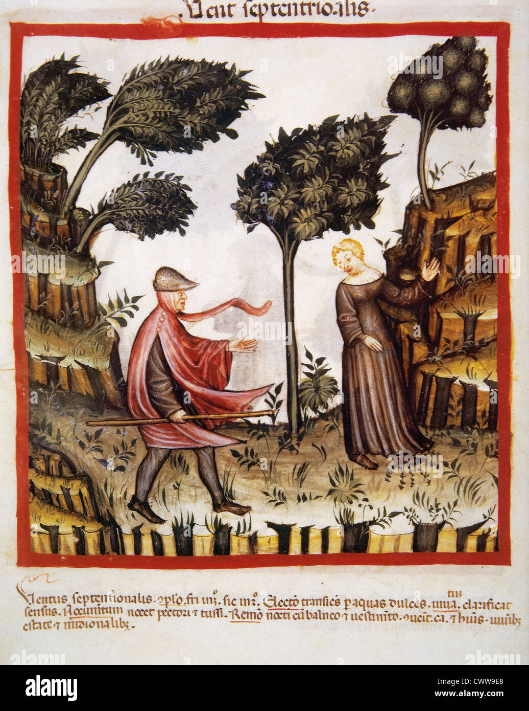 Tacuinum Sanitatis. 14th century. Medieval handbook of health. Couple ...