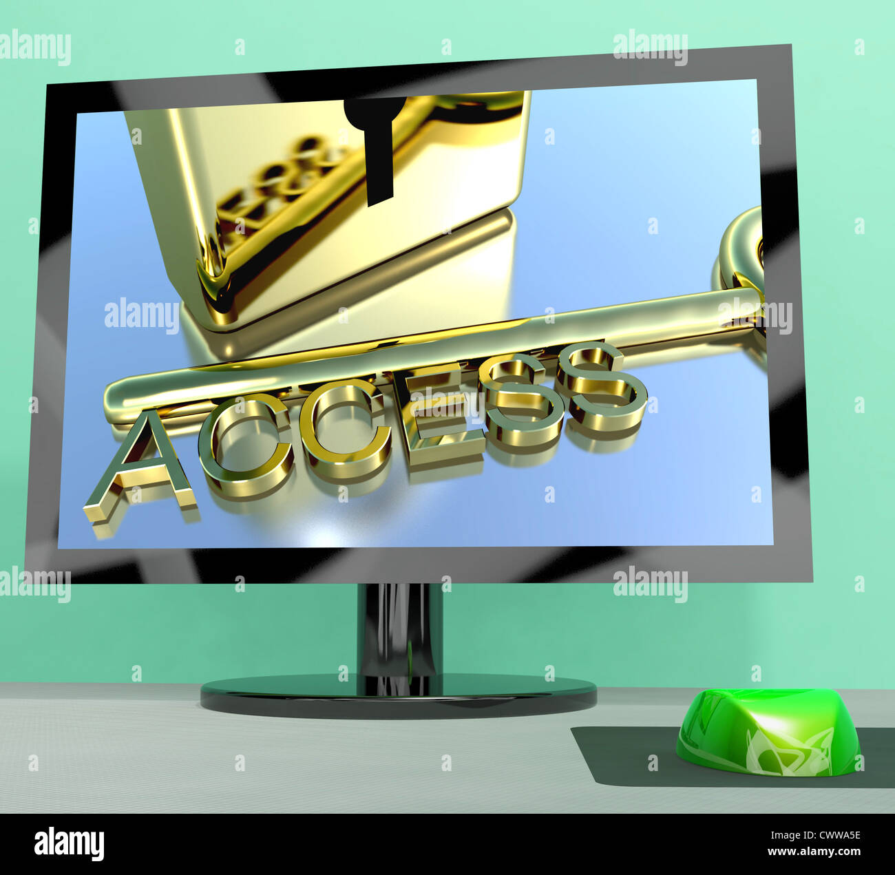 Access Key On Computer Screen Shows Security Stock Photo - Alamy