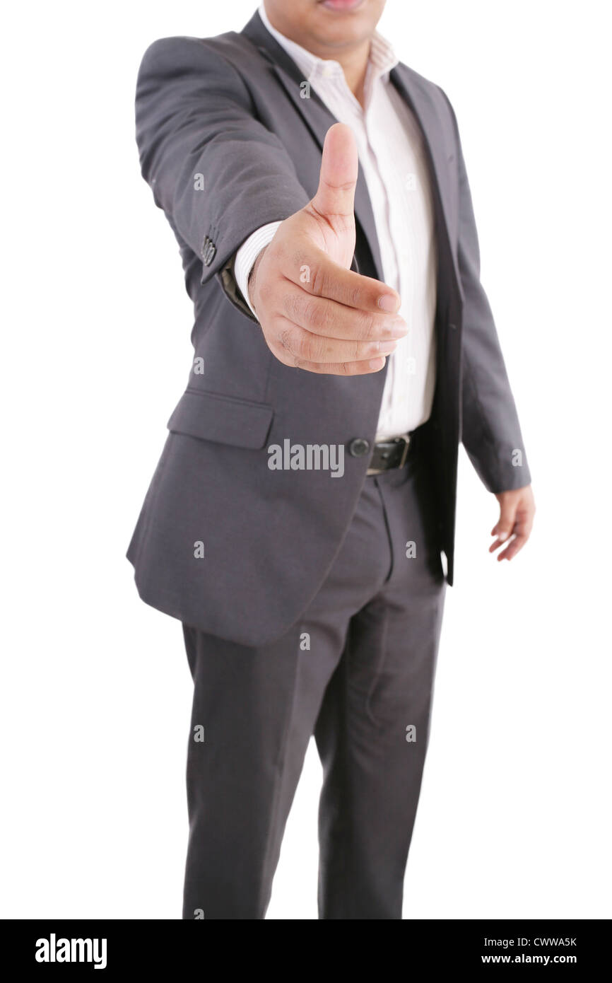 This is an image of business man offering a handshake. Success concept Stock Photo - Alamy