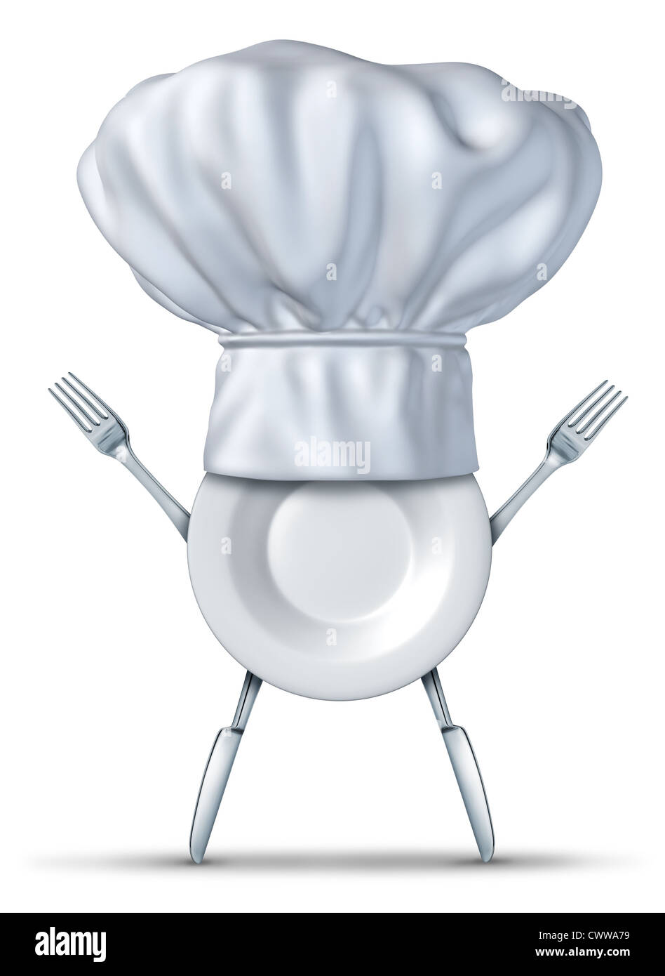 Kitchen chef symbol with fork plate and knife representing the concept ...