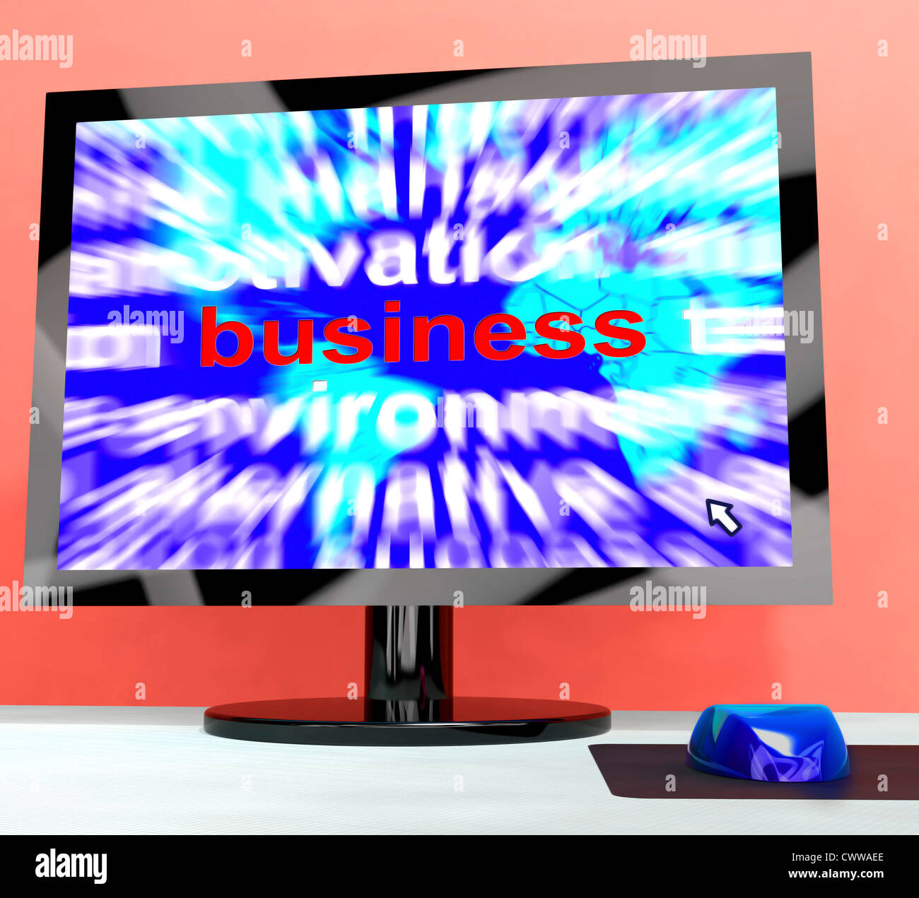 Business On Computer Shows Commerce And Trade Stock Photo - Alamy