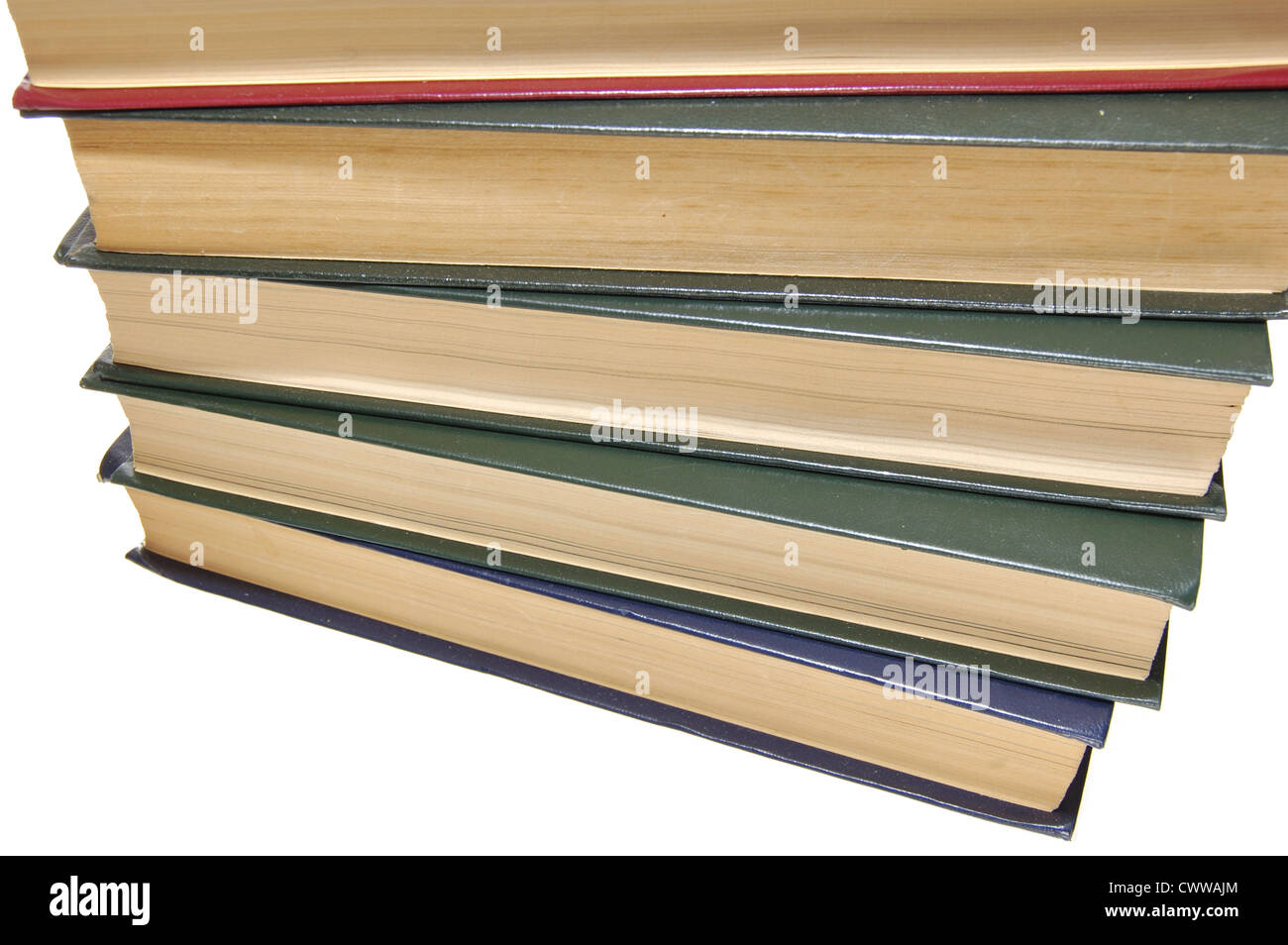 Stack of old books on a white background Stock Photo - Alamy