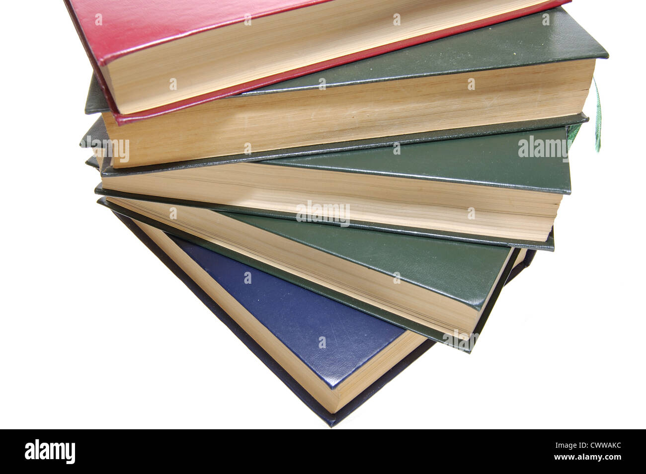 Stack of old books on a white background Stock Photo - Alamy