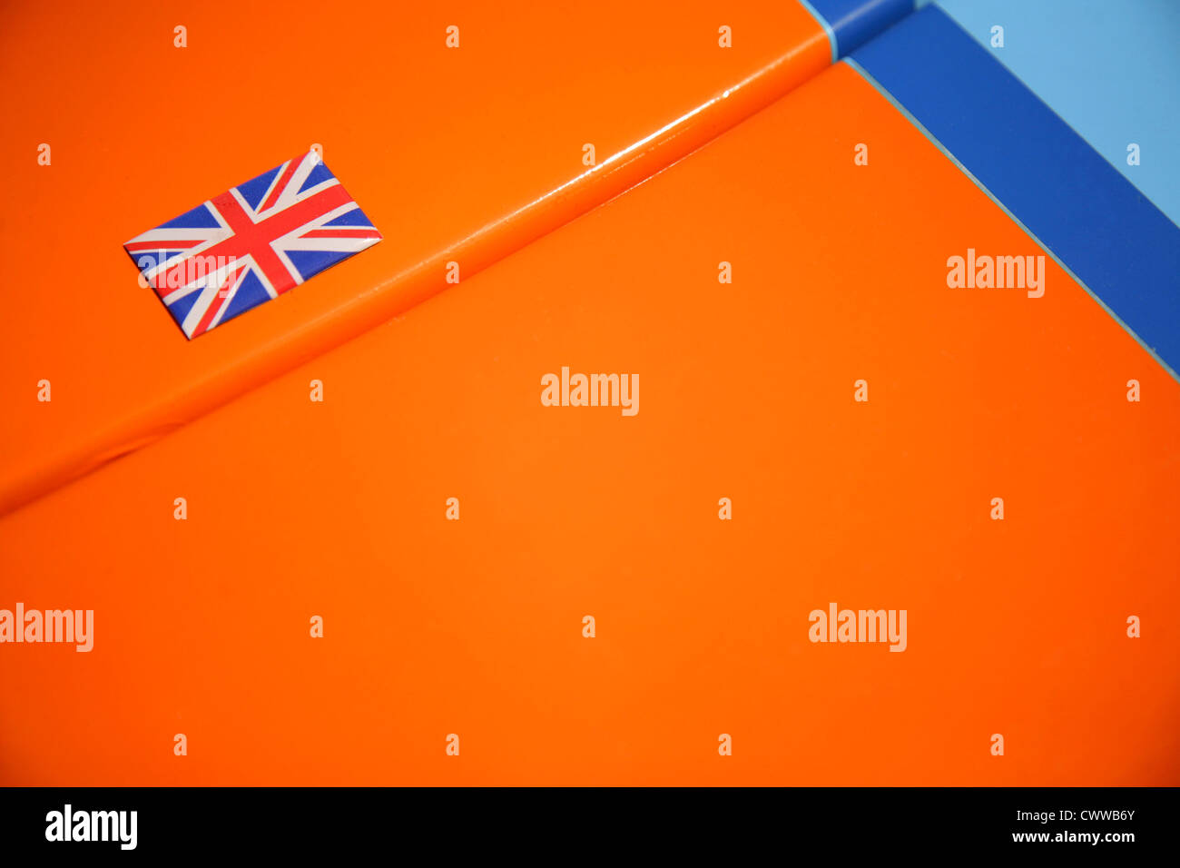 Union flag symbol on Ford GT40 sportscar in Gulf Oil colours Stock ...