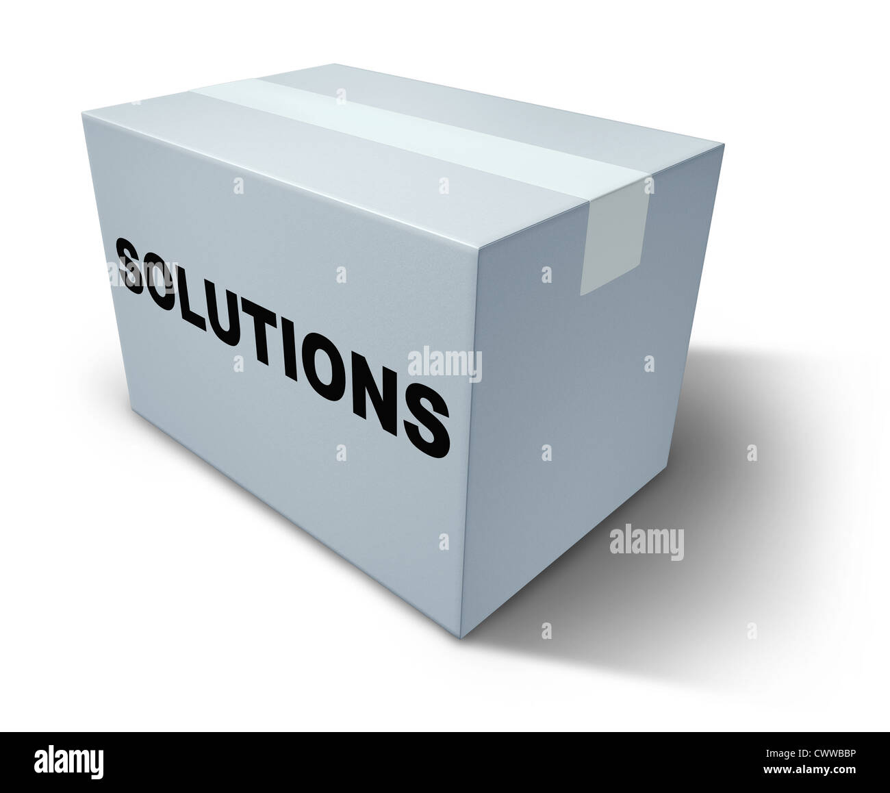 Solutions and answers on a white box representing creative strategies ...