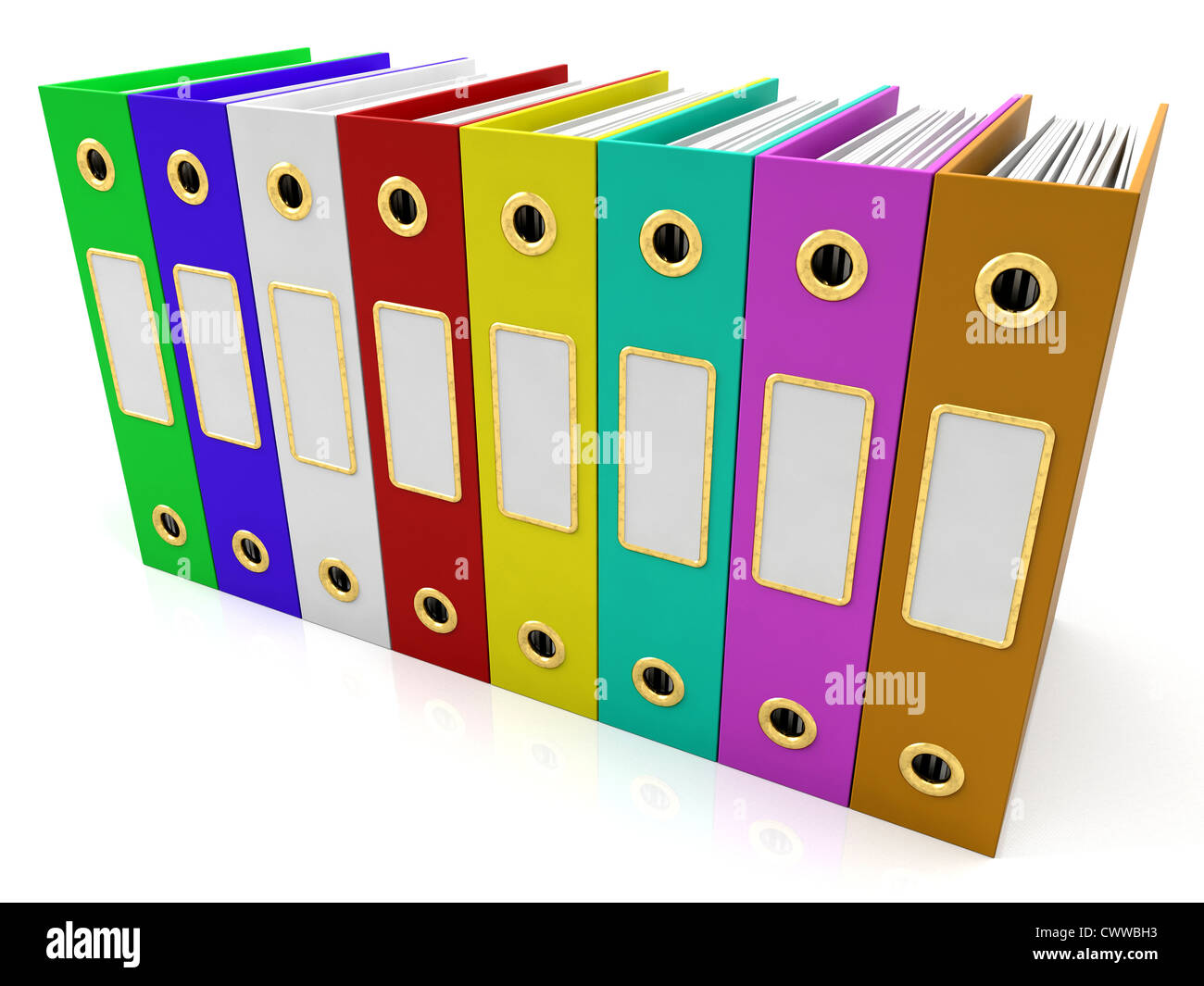 Row Of Colorful Files To Get Office Organized Stock Photo - Alamy