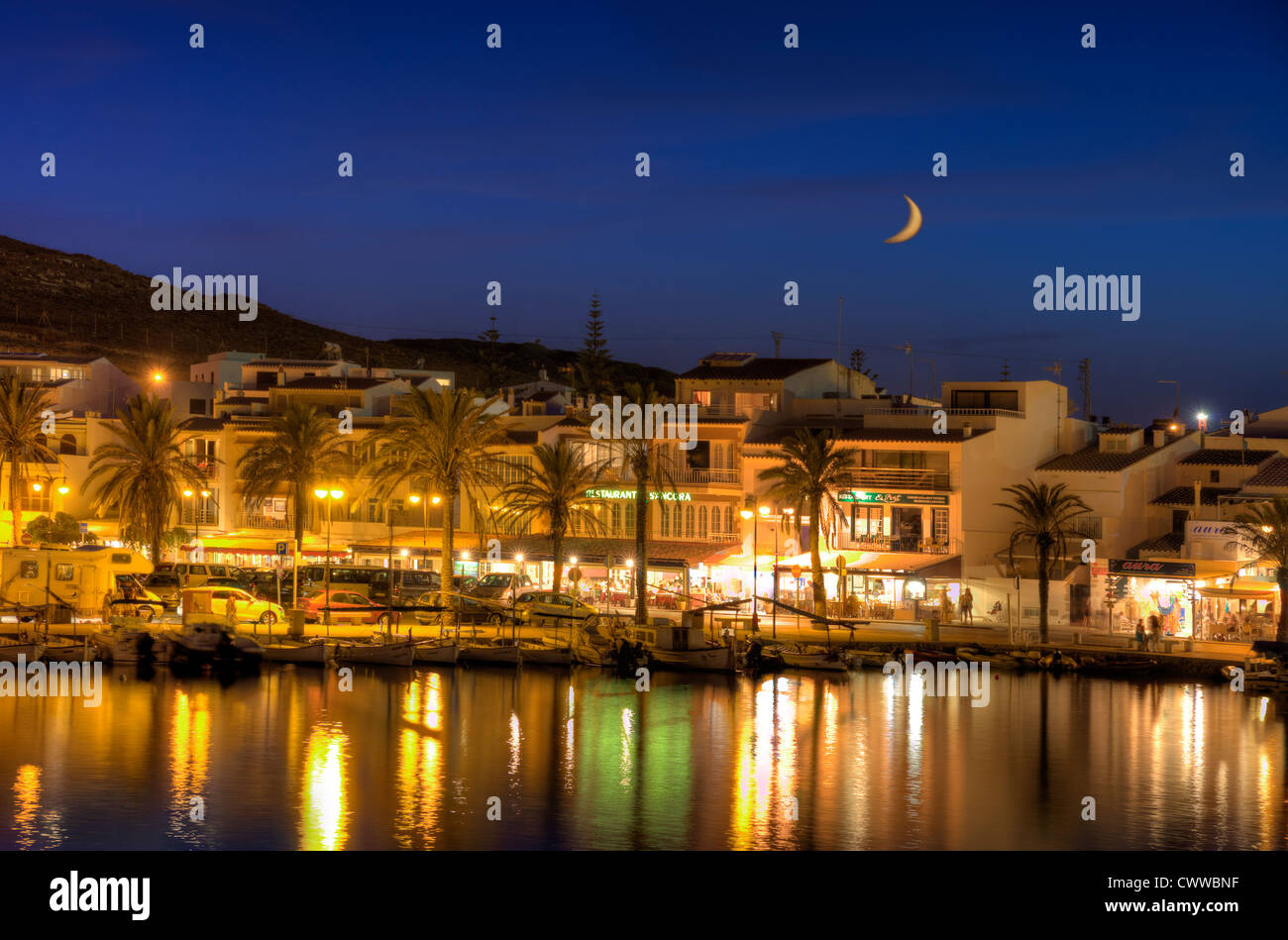 Fornells harbour menorca dusk hi-res stock photography and images - Alamy