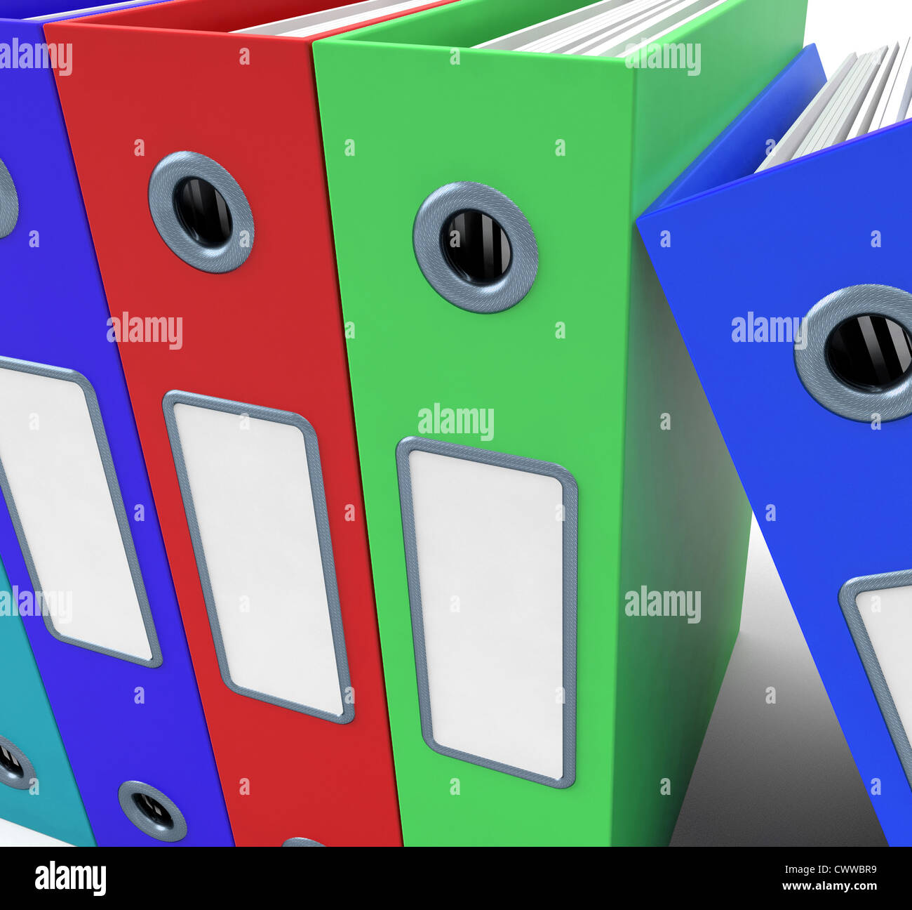 Row Of Colorful Files To Get Office Organised Stock Photo - Alamy