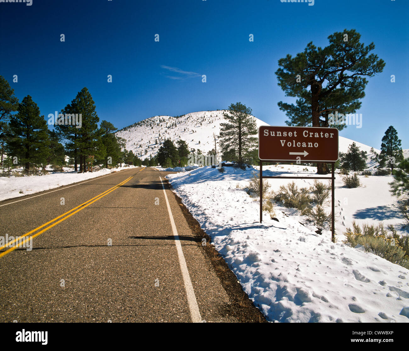 Heavy snow at Sunset Crater Volcanic National Monument, north of ...