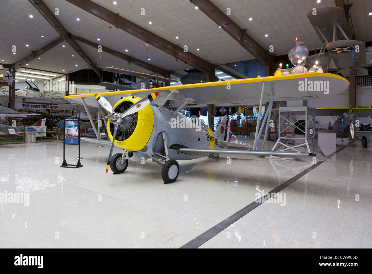 Grumman F3F-2 fighter biplane on display at the National Museum of ...