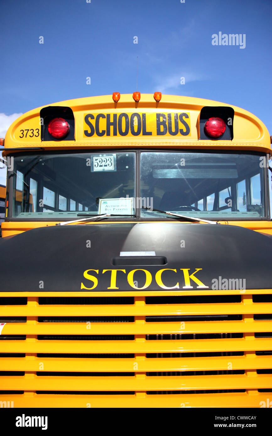 School Bus Front Stock Photo - Alamy