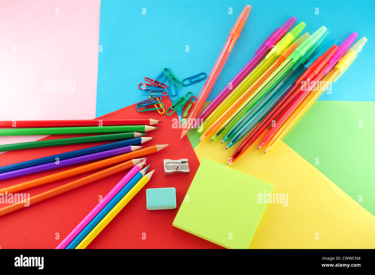 Assortment of stationery Stock Photo - Alamy