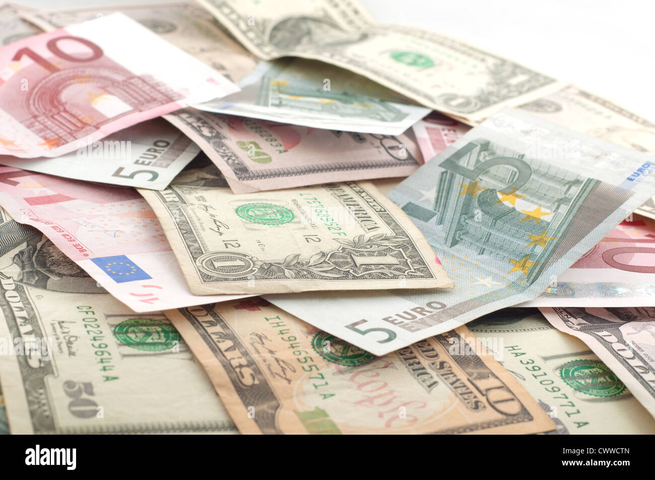Dollar and euro Stock Photo - Alamy