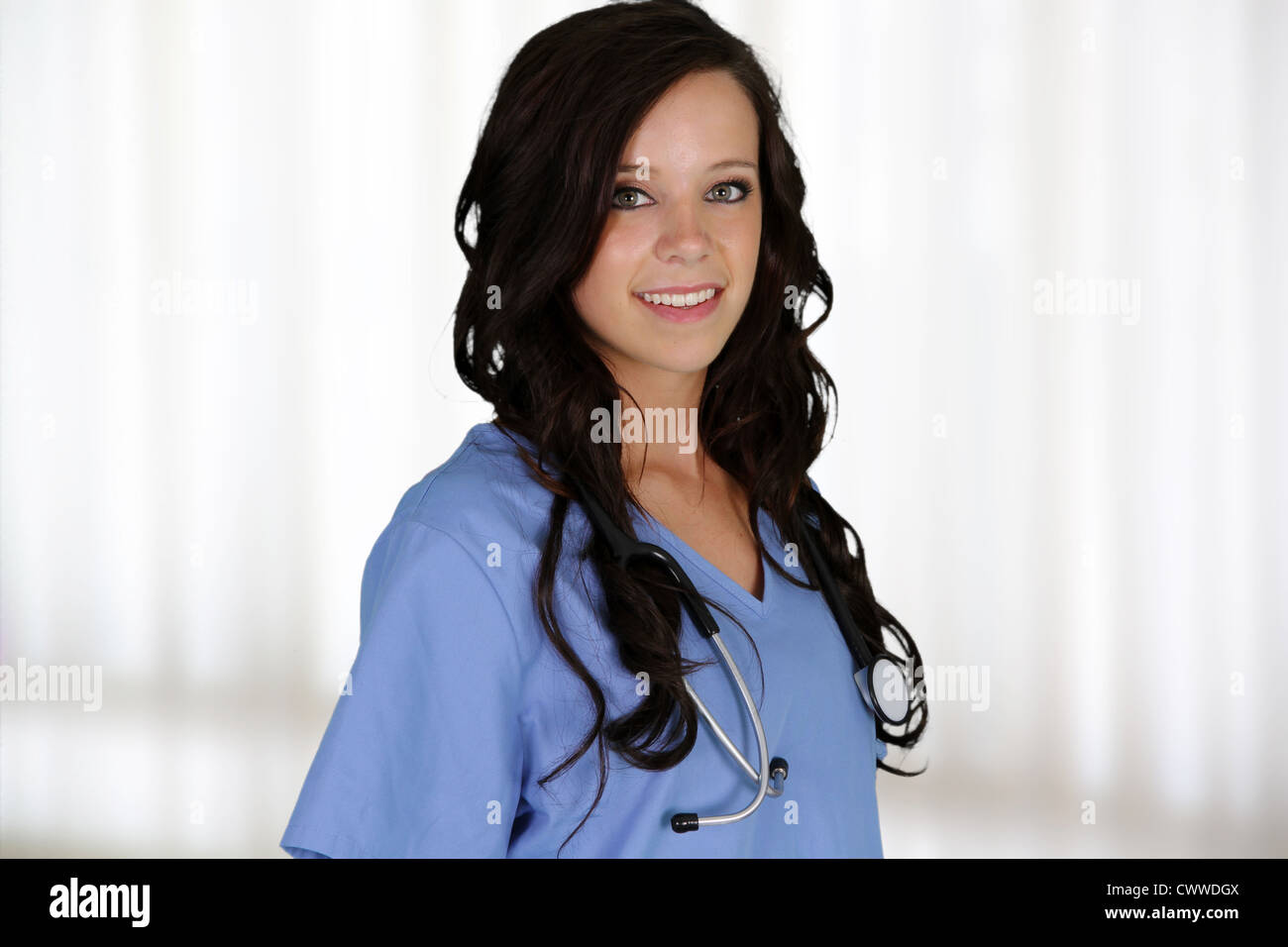 Young female nurse working in a hospital Stock Photo - Alamy