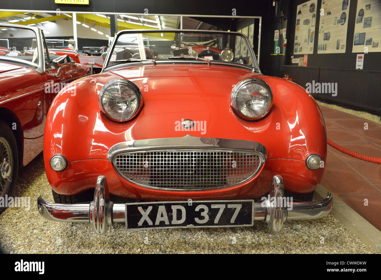 Red sports car, Frog eye sprite Stock Photo - Alamy