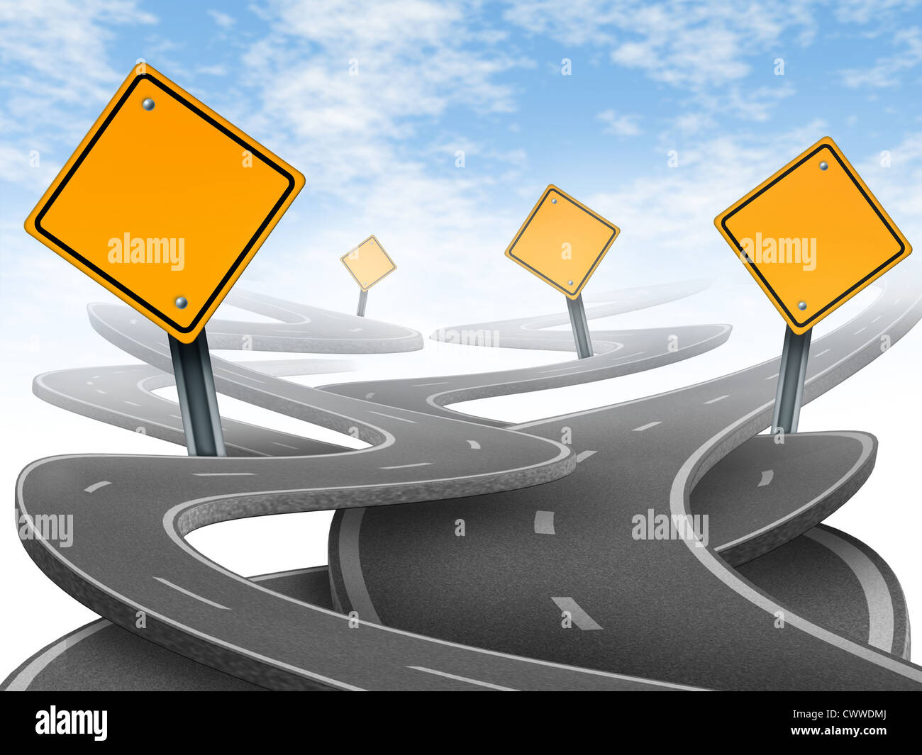 Directions and confusion representing dilemma and concept of choosing ...