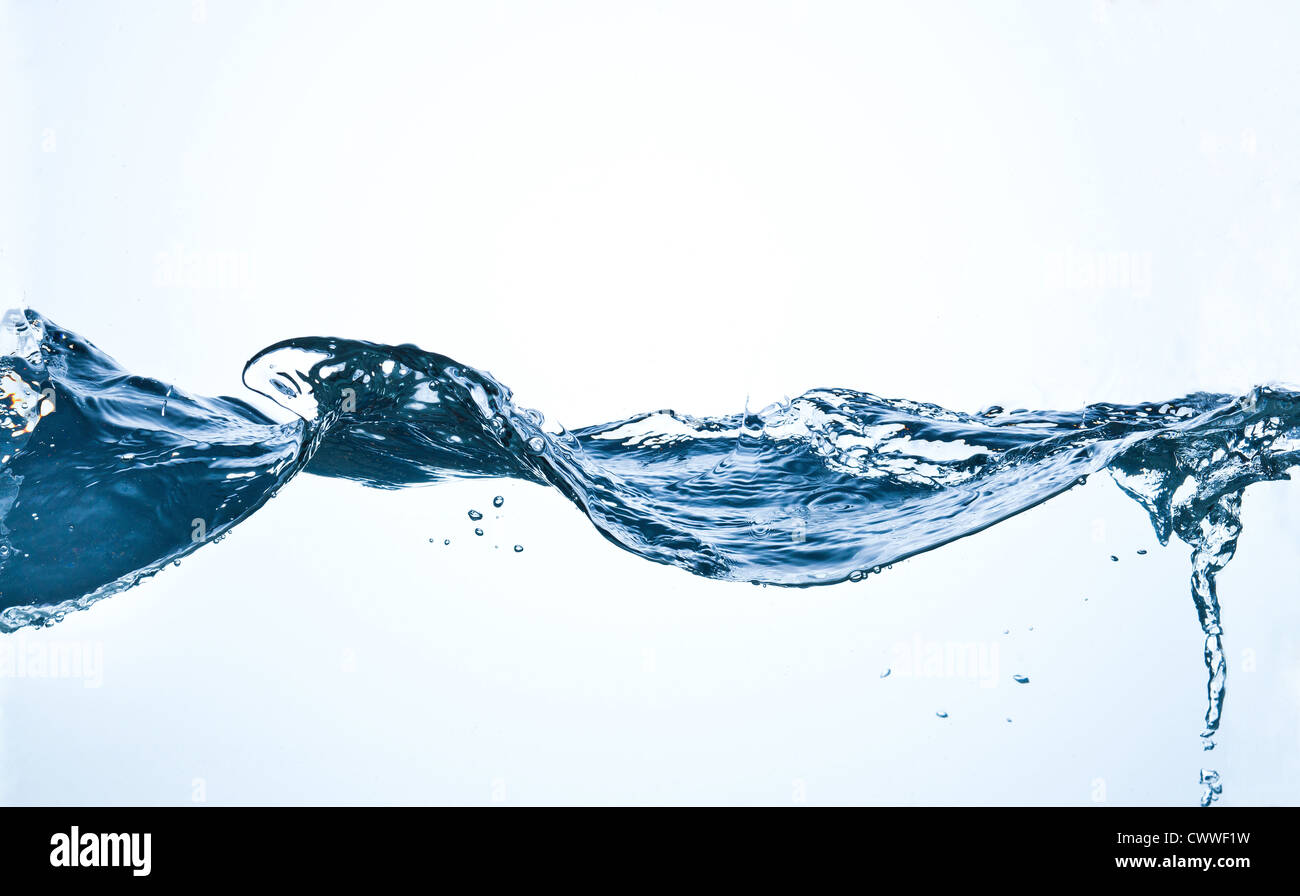 clear pure water wave with splash Stock Photo - Alamy