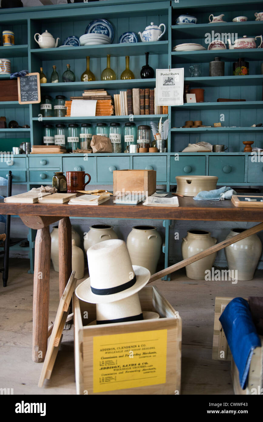Traditional general store displaying items that would have been on sale ...