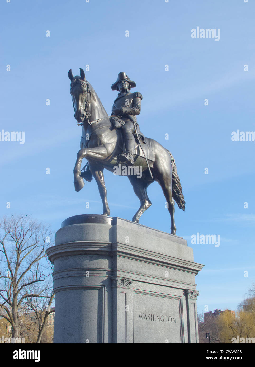 equestrian bronze statue of George Washington, in Boston's Public ...