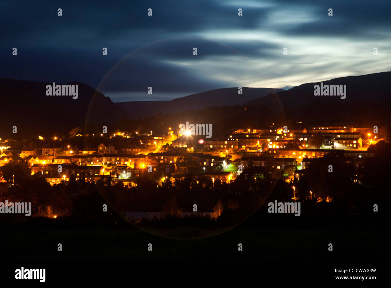 Lights at Rhayader Stock Photo - Alamy