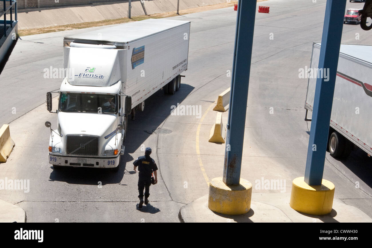 U S Customs And Border Protection Officers Check Trucks For Possible