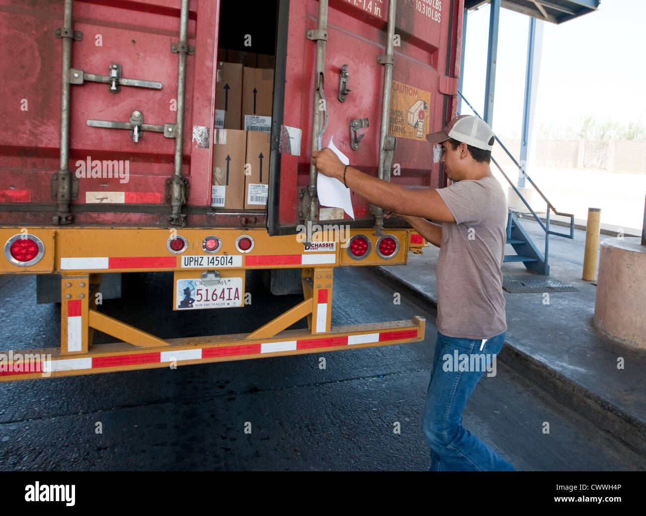U S Customs And Border Protection Officers Check Trucks For Possible