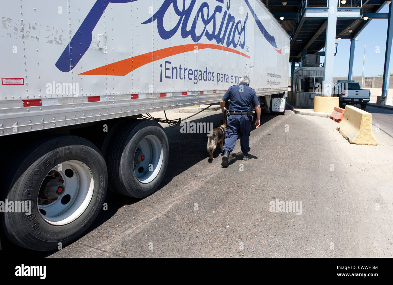 U S Customs And Border Protection Officers Check Trucks For Possible