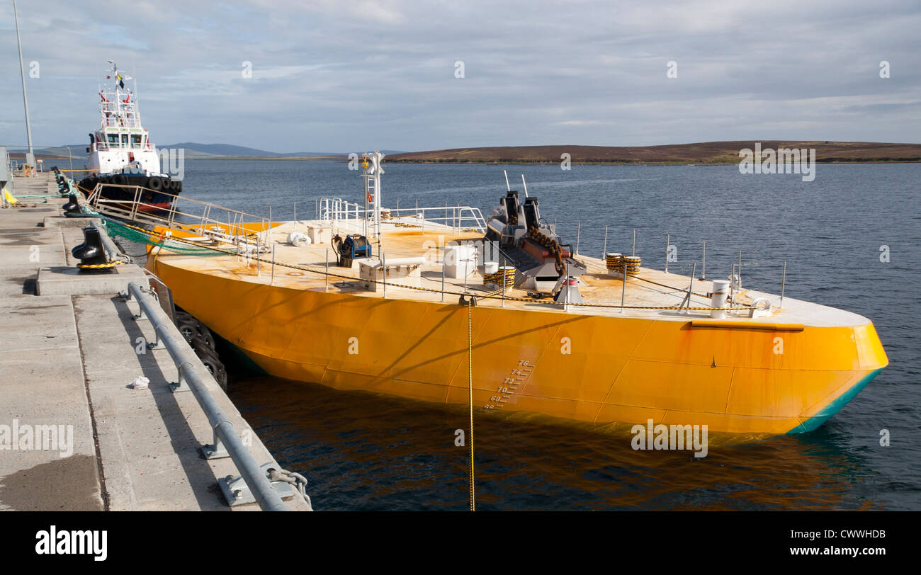 Penguin wave energy device by Wello Oy, moored at Lyness Stock Photo ...