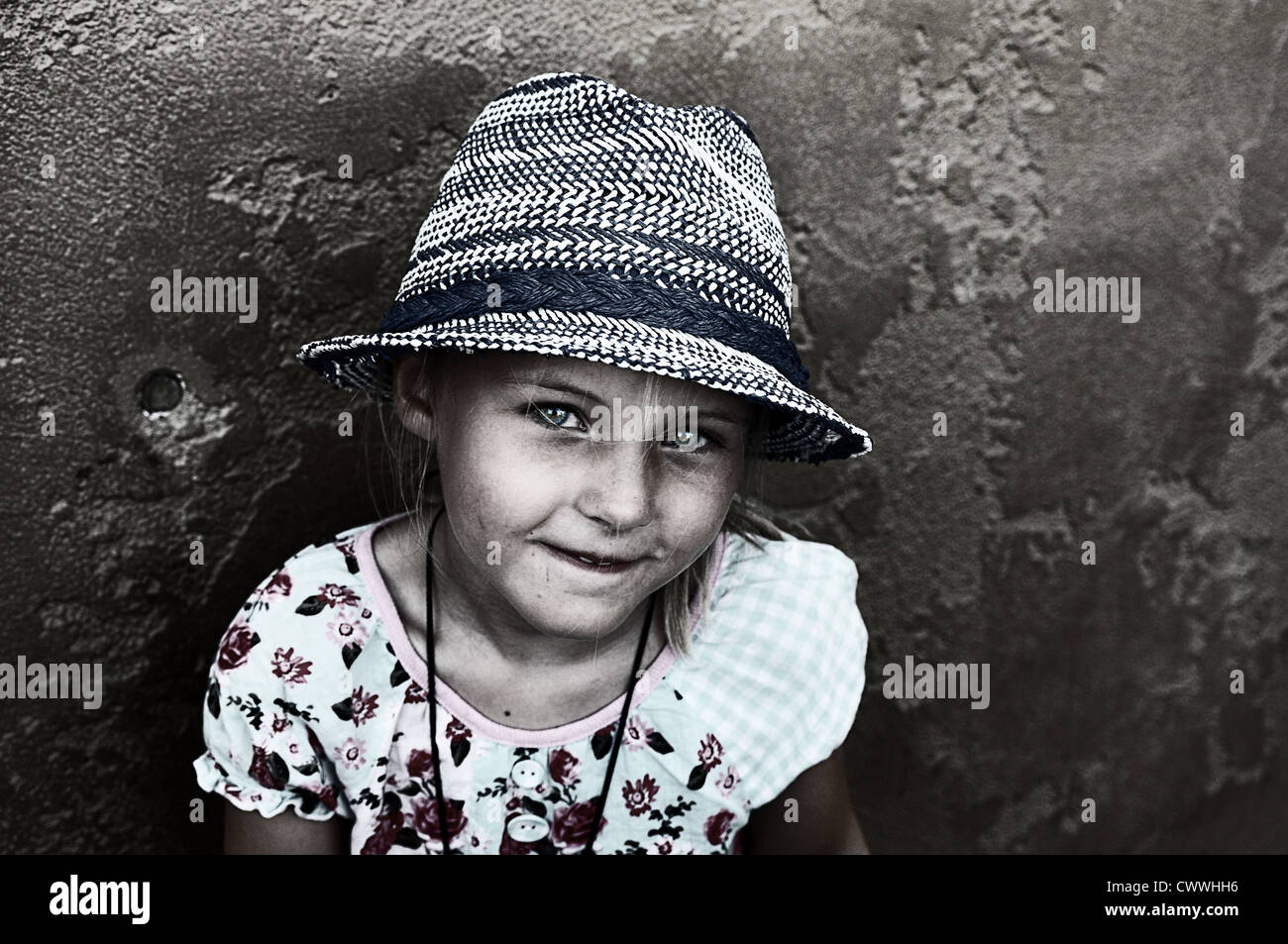Girl with hat Stock Photo - Alamy