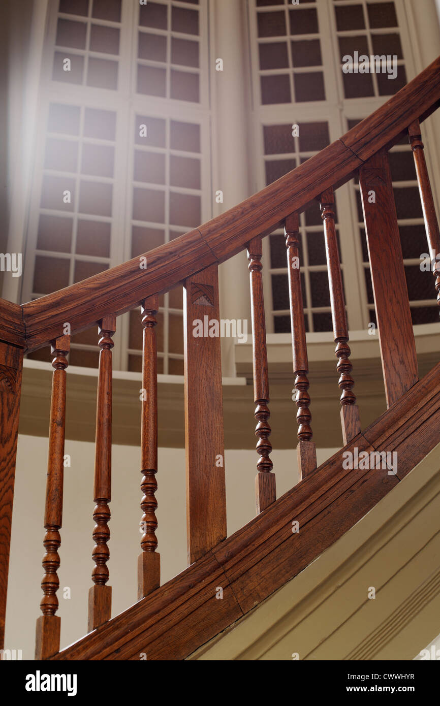 Handrail of an old staircase Stock Photo - Alamy